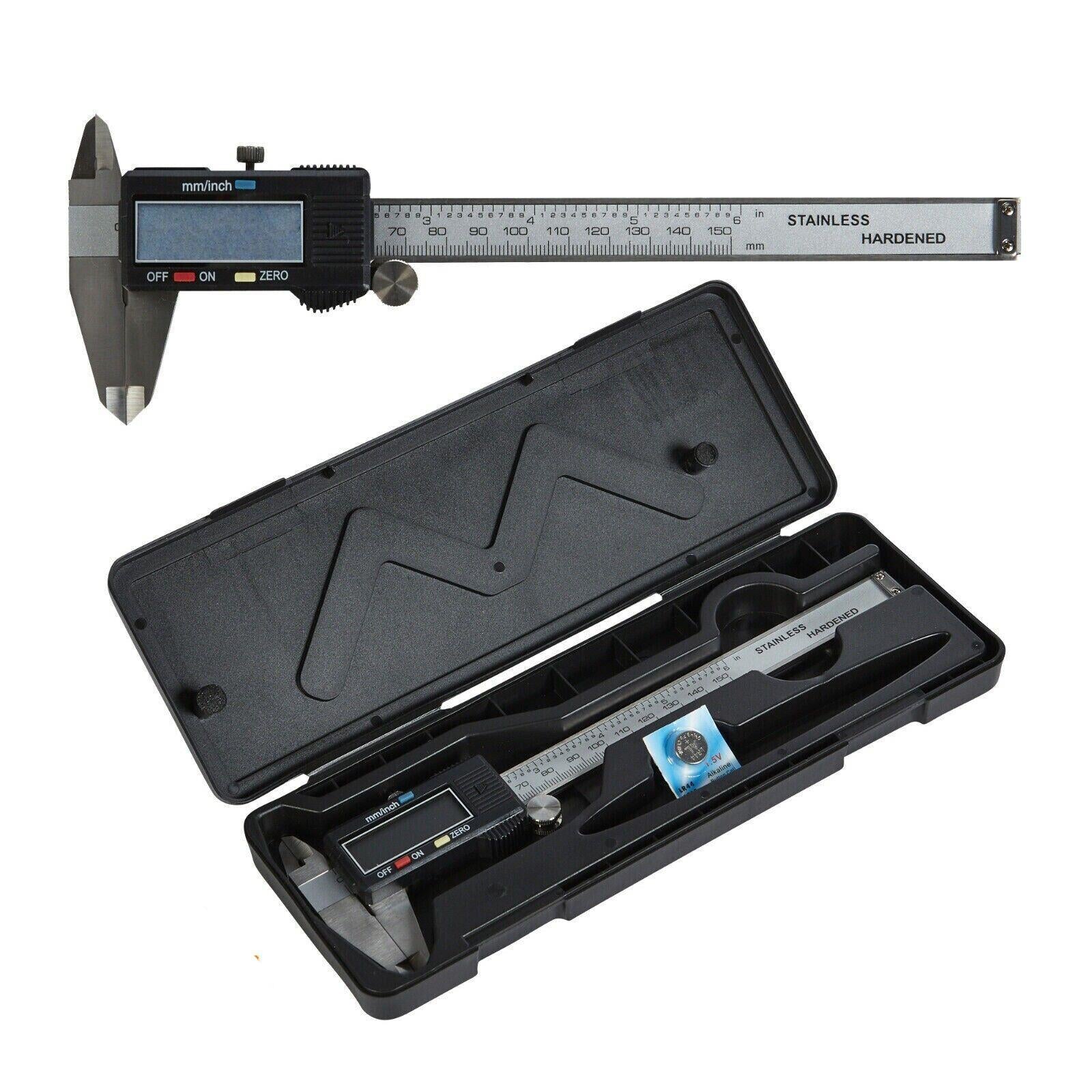 6 INCH DIGITAL VERNIER CALIPER 150MM STAINLESS STEEL MICROMETER ELECTR ...