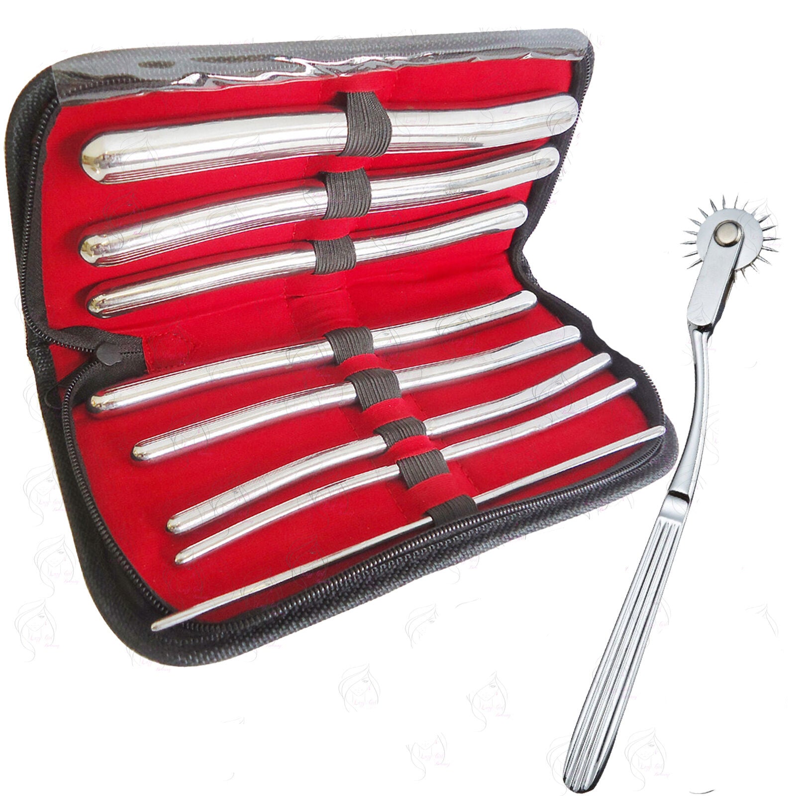 8 Pcs HEGAR DILATOR + 1 ROW PINWHEEL SET Diagnostic Surgical Sounds ST ...